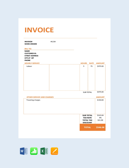 Free Consultancy Service Invoice Template