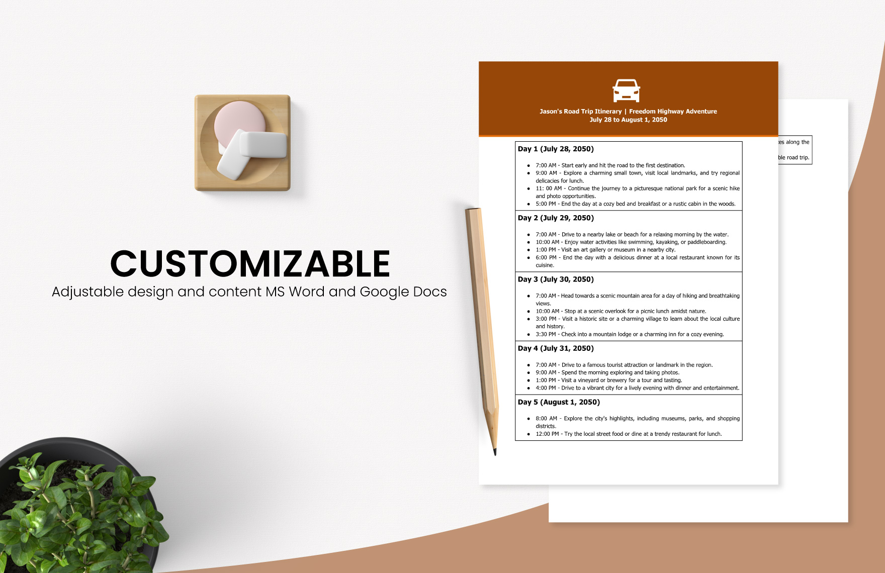 Road Trip Itinerary Template - Download in Word, Google Docs, PDF ...