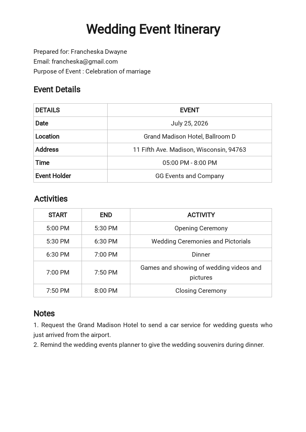 12 FREE Wedding Itinerary Templates Edit Download Template 12 FREE Wedding Itinerary Templates Edit Download Template