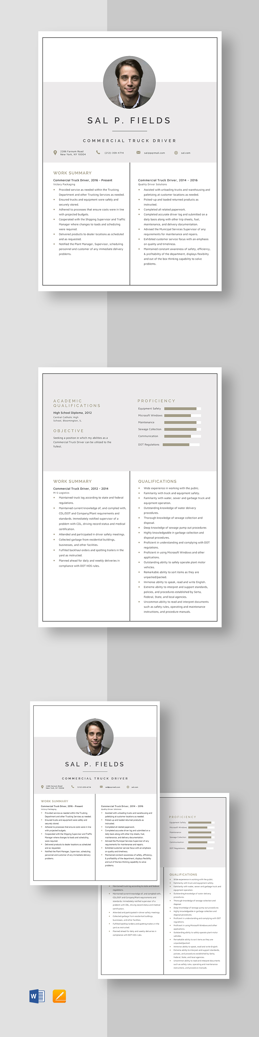 Professional Driver Resume Template - Word, Apple Pages, PDF | Template.net