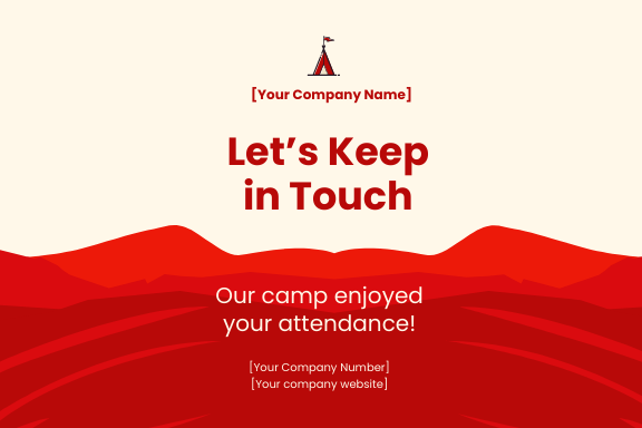 Camp Keep In Touch Card Template - Edit Online & Download Example ...