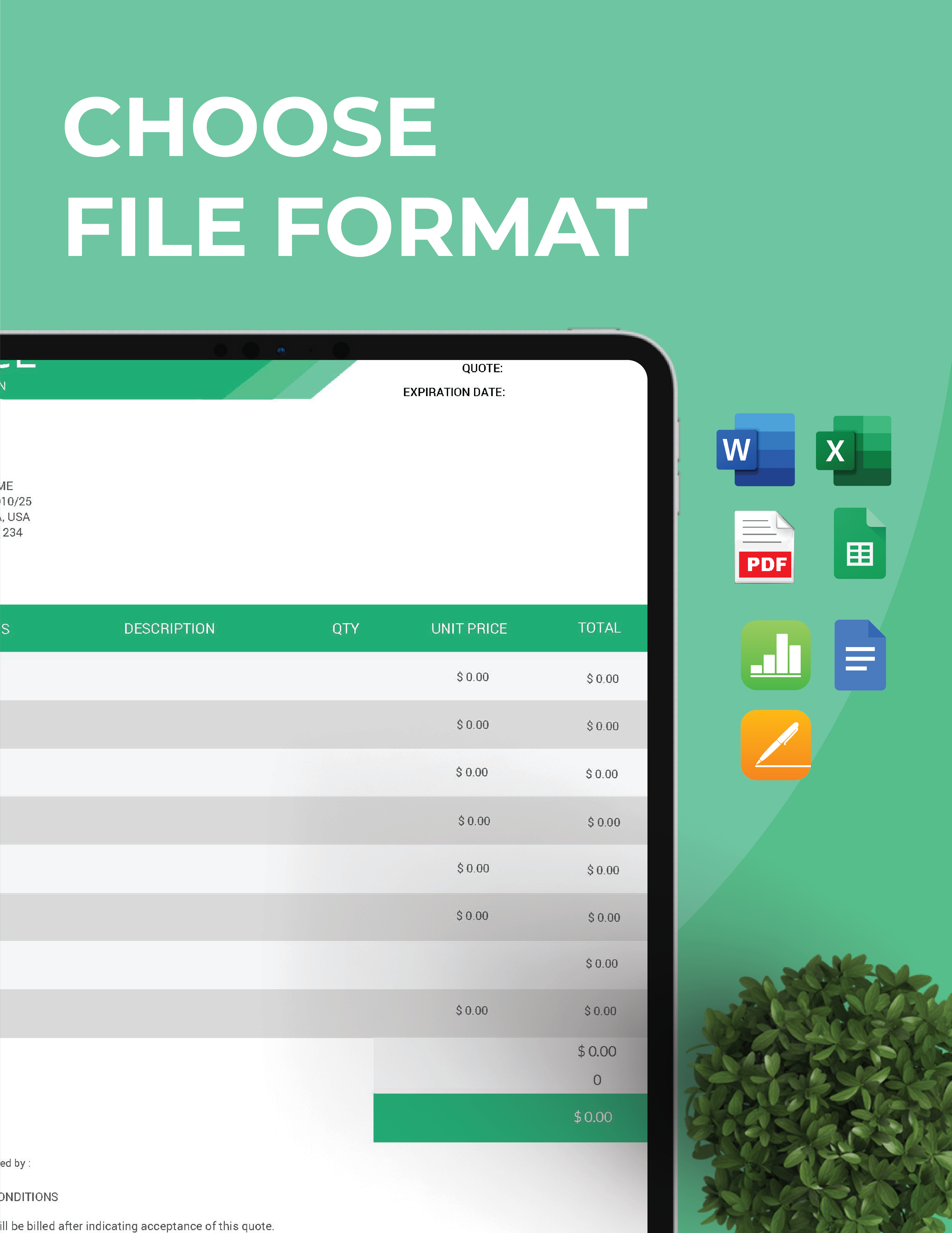 Web Design Quotation Template - Google Docs, Google Sheets, Excel, Word, Apple Numbers, Apple ...
