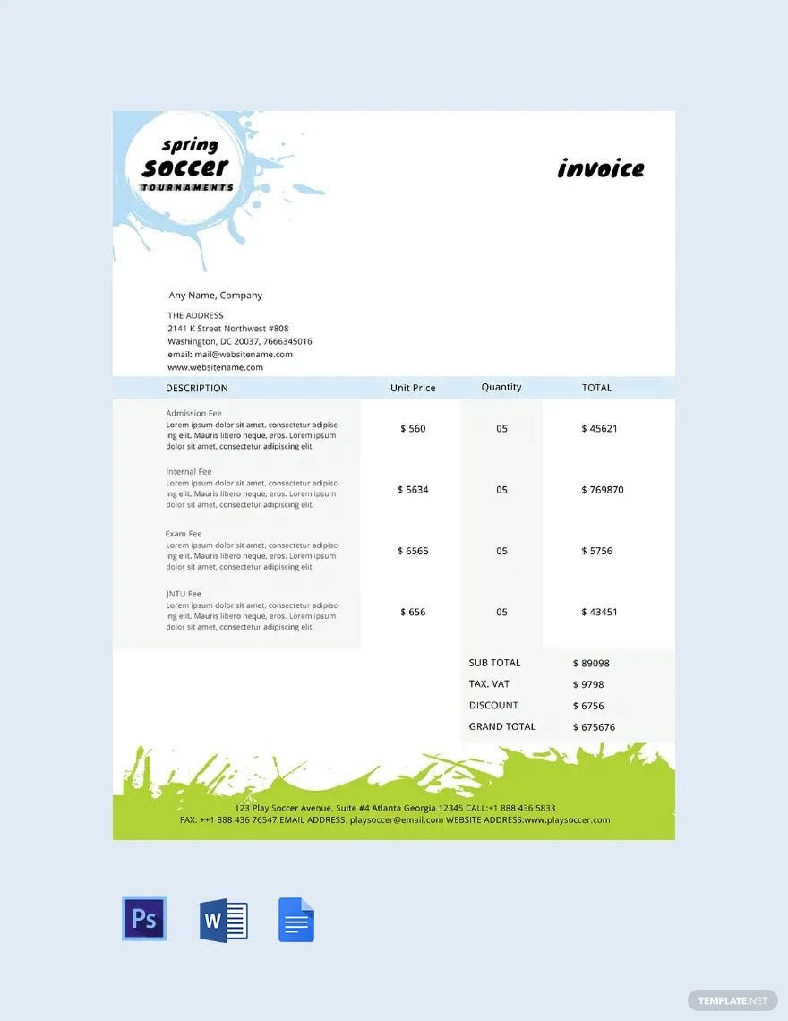 Architecture Invoice Template - Google Docs, Google Sheets, Illustrator ...