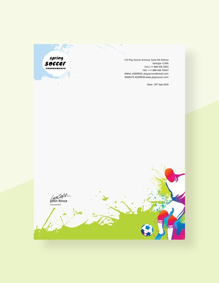 Free Soccer Letterhead Template
