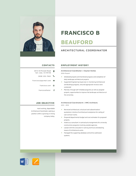 Architectural Engineer Resume - Download in Word, Apple Pages ...
