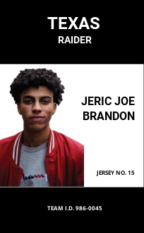 Free Simple sports ID Card Template