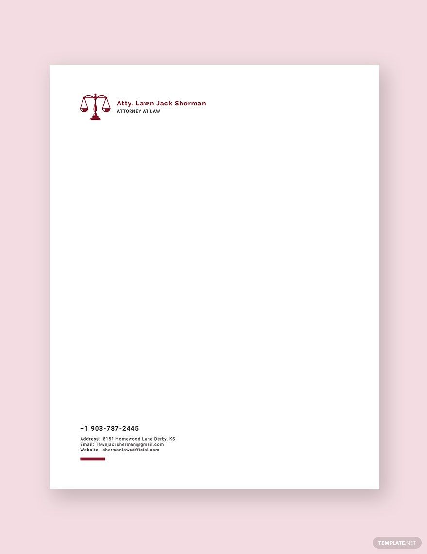 Free Advocate Letterhead Templates Editable And Printable