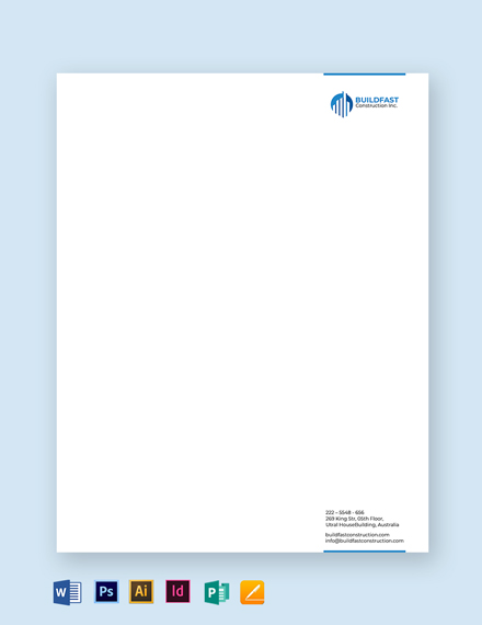 Construction Company Letterhead Template - 13+ Free Word, PDF ...