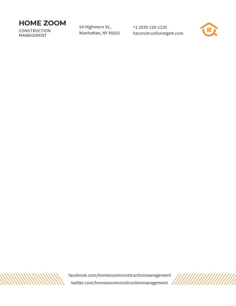 Printable Construction Letterhead Template - Illustrator, InDesign ...