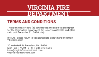 Fireman Id Card
