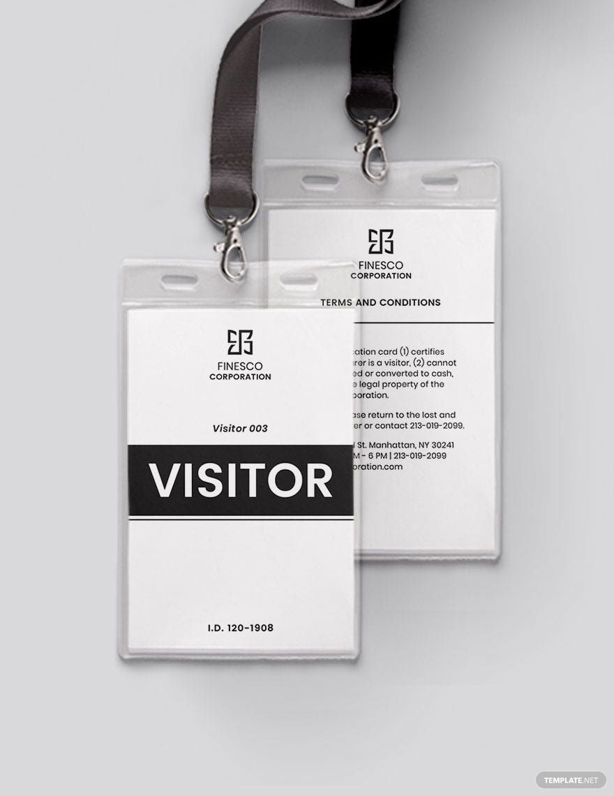 Visitor ID Card Templates Design Free Download Template
