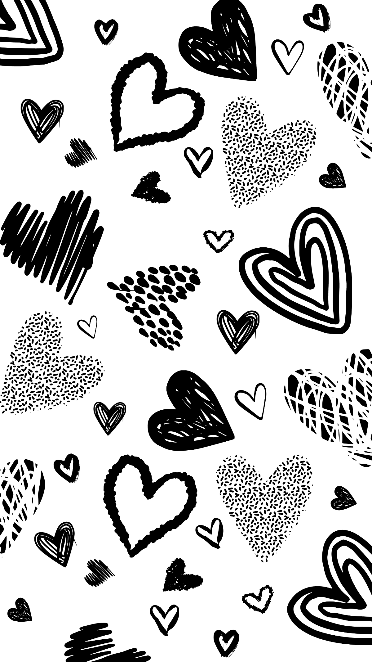 Free Black And White Heart Phone Background Template To Edit Online