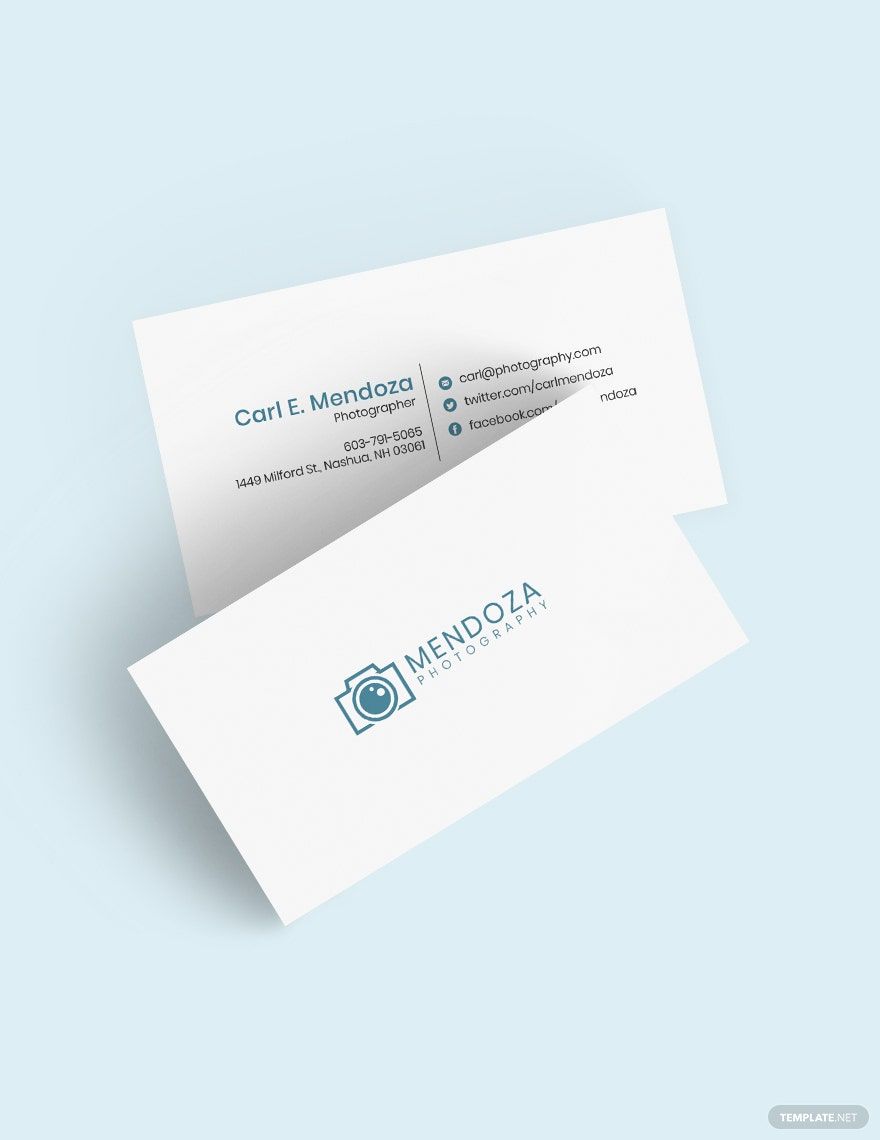 FREE Photography Business Card Word Template Download Template