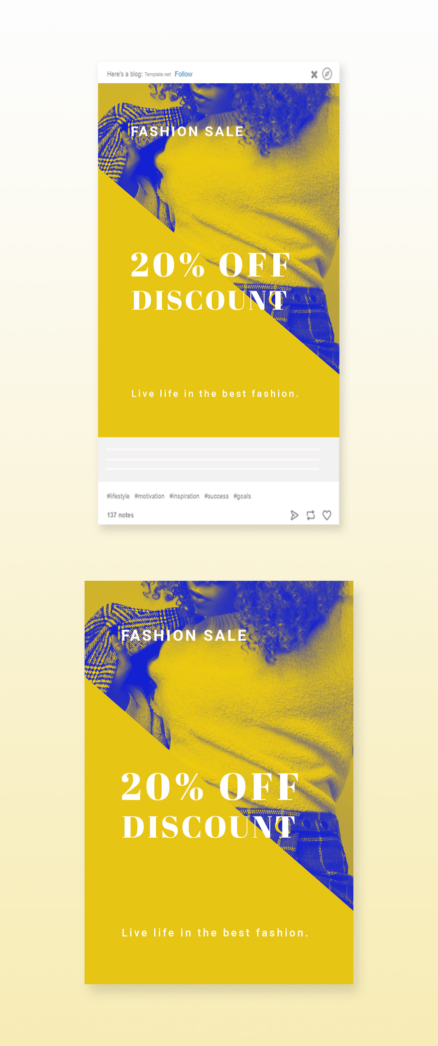 Elegant Fashion Sale Tumblr Post Template - PSD | Template.net