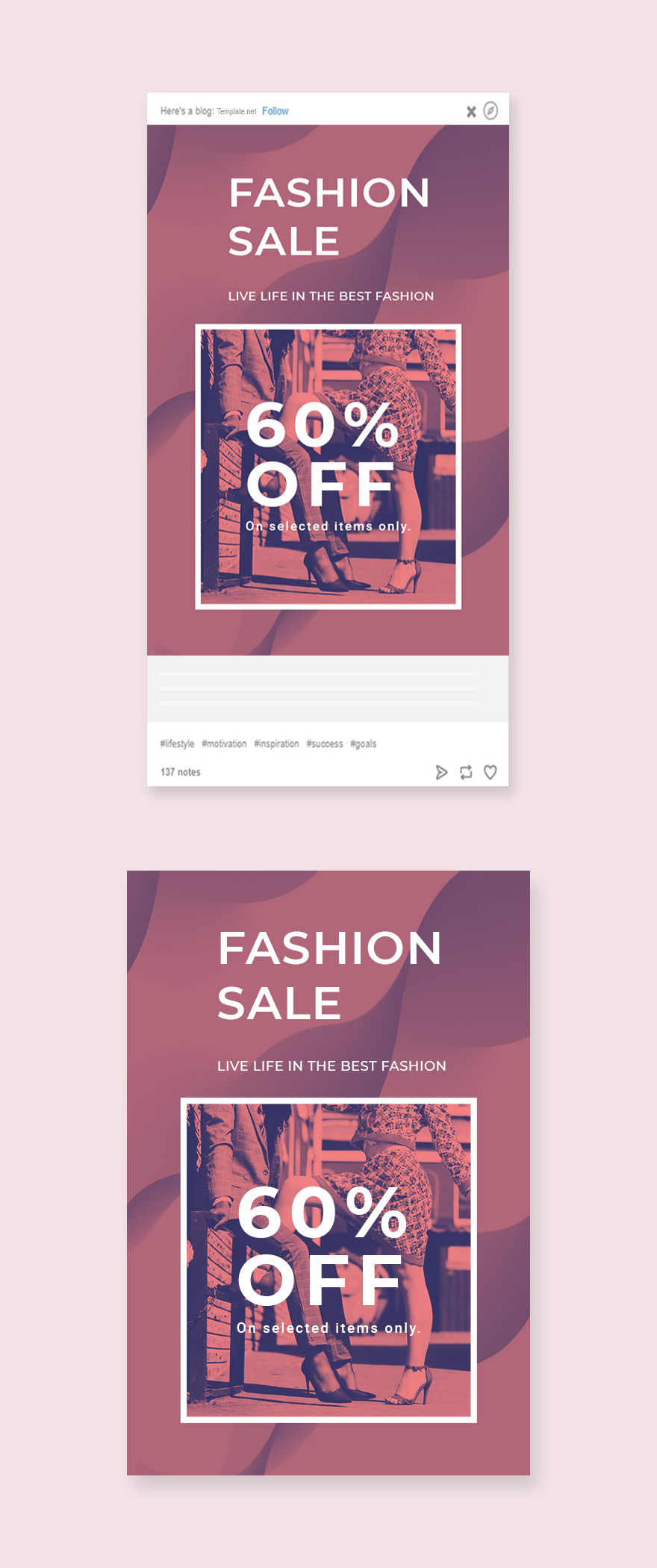 Editable Fashion Sale Tumblr Post Template - PSD | Template.net