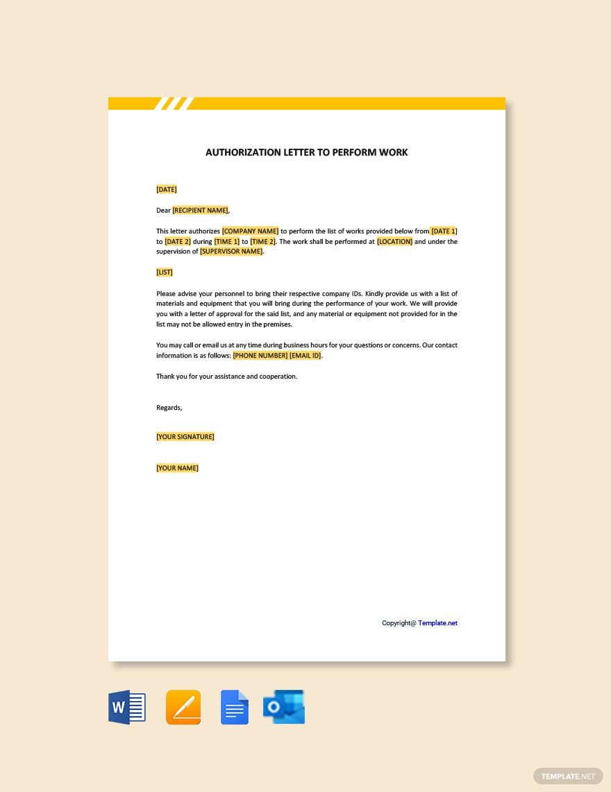 FREE Authorization Letter Word Template Download Template