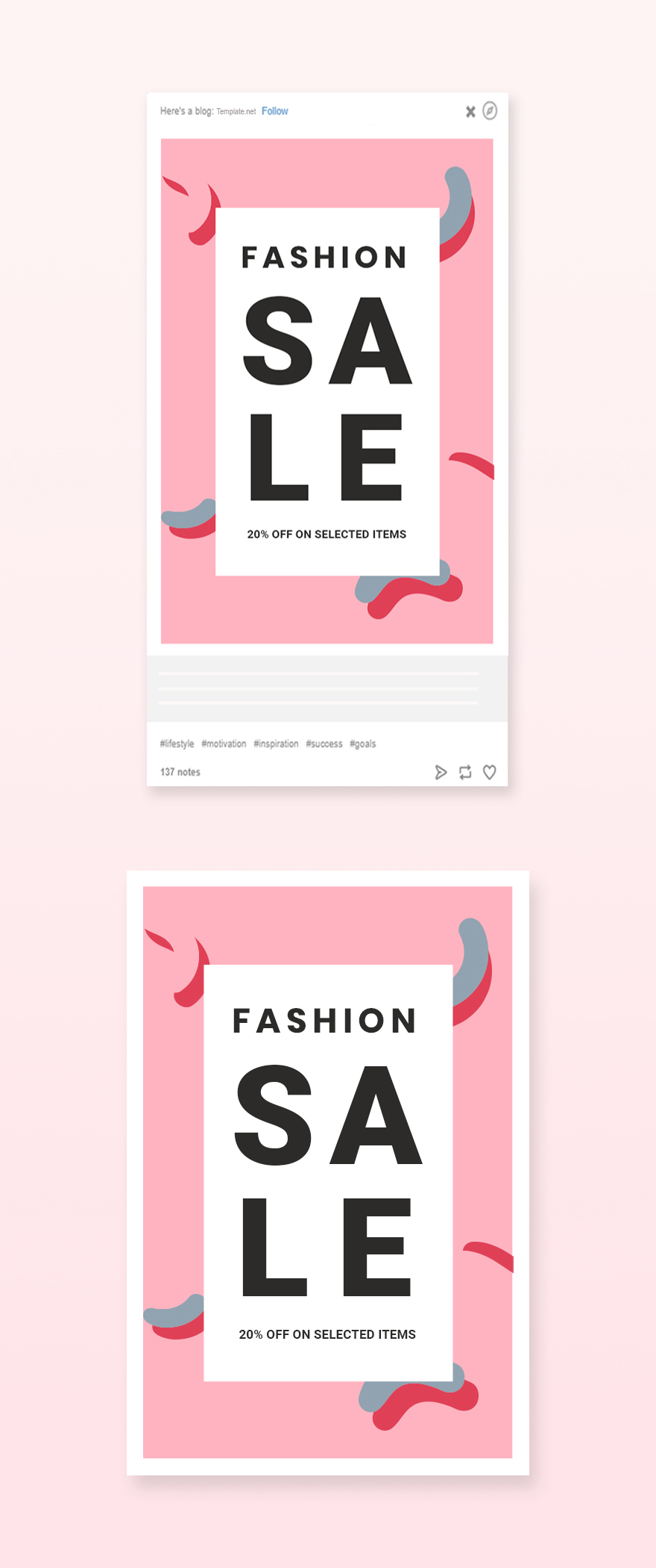 Editable Fashion Sale Tumblr Post Template - PSD | Template.net
