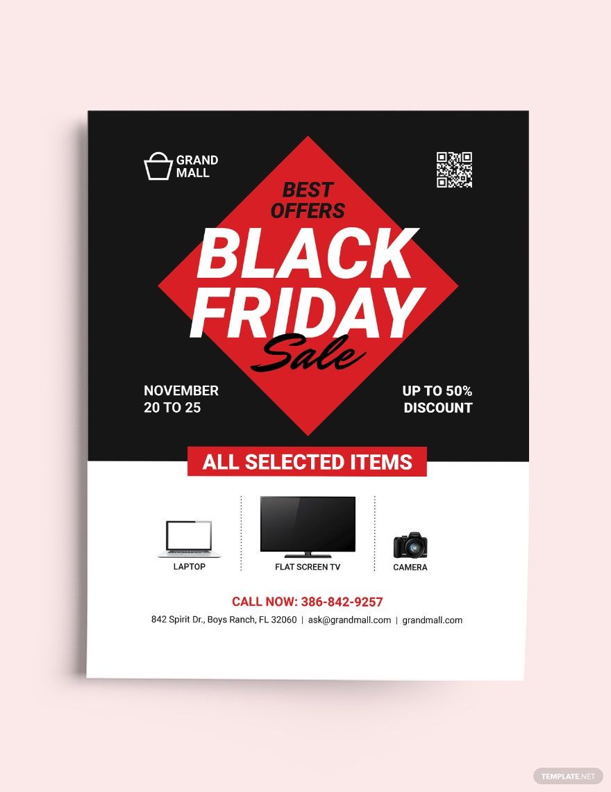 Black Friday Big Sale Flyer Template Google Docs Illustrator 