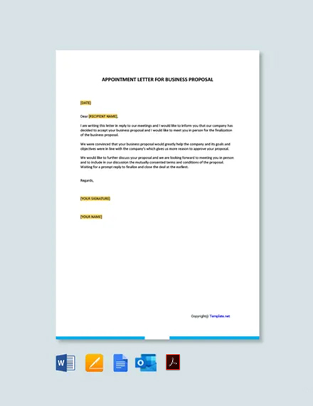 Free Appointment Letter For Business Partner Template Google Docs 