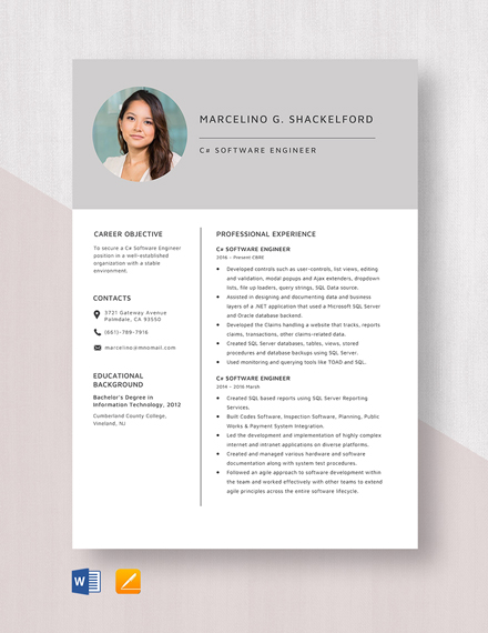 51 Software Engineer Resume Templates Free Downloads Template