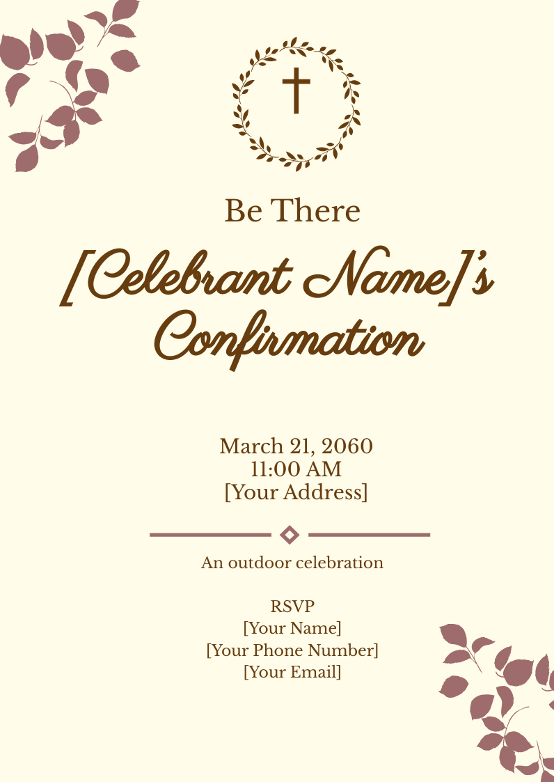 Cross Confirmation Invitation Templates - Edit Online & Download ...