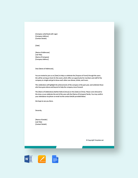 FREE Celebration Letter To Employees Template - Word | Template.net