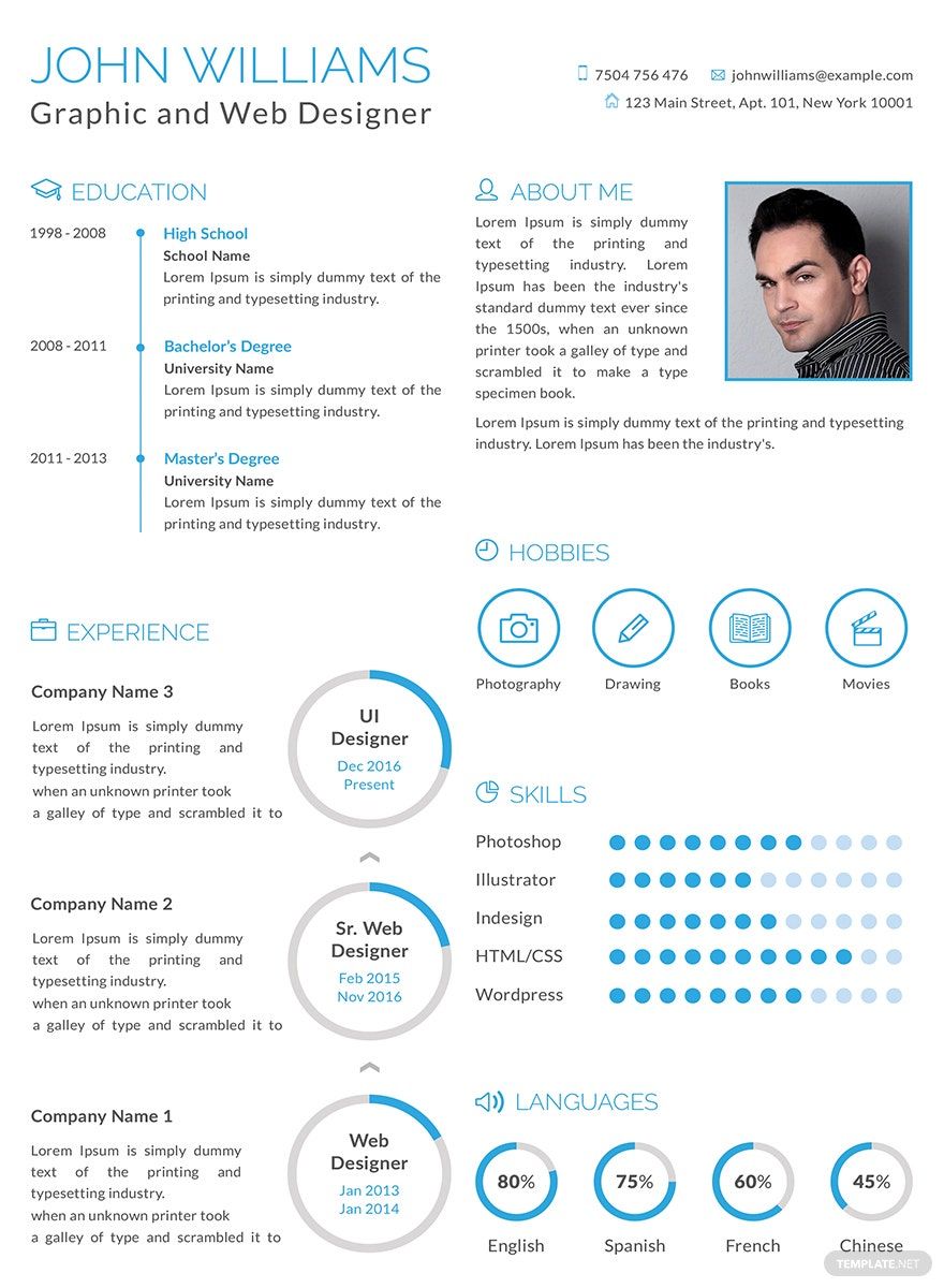 Simple Presentation Designer Resume Template - Word, Apple Pages, PSD ...