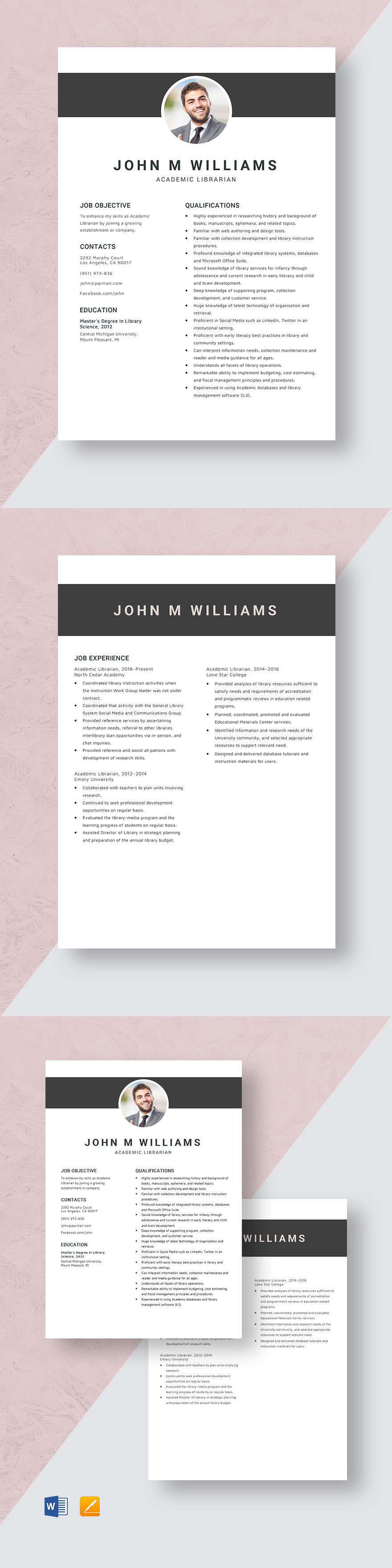 Circulation Librarian Resume Template - Word, Apple Pages | Template.net