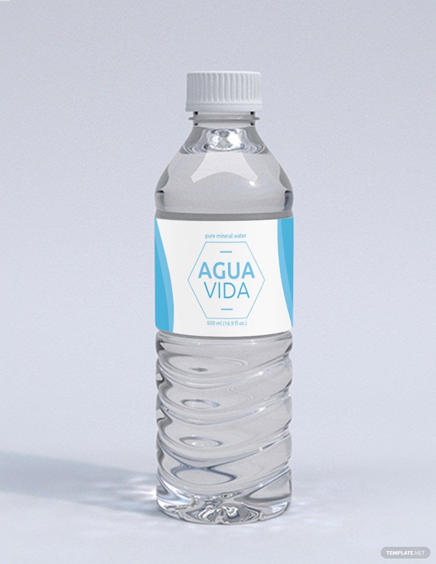Water Bottle Template In Publisher Word Illustrator PSD InDesign 