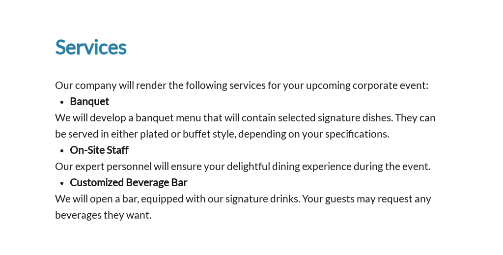 Catering Business Proposal Template [Free PDF] - Google Docs, Word ...