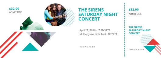 Free Admit One Concert Ticket Template