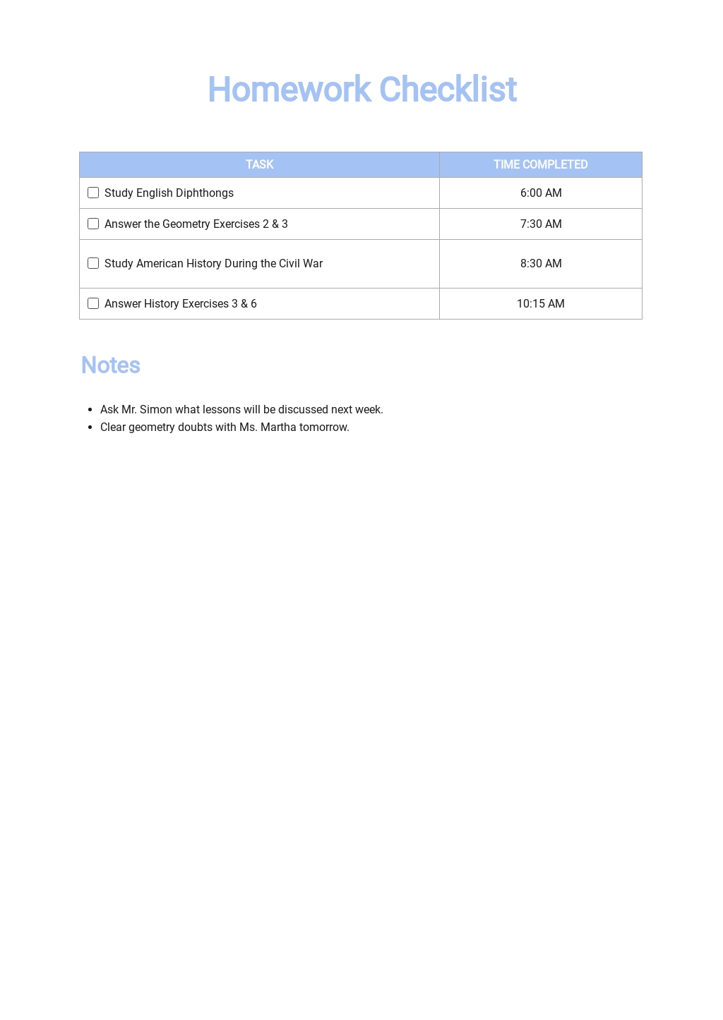 7 FREE Task Checklist Templates Edit Download Template