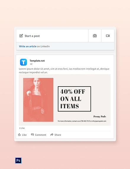 Basic Fashion Sale LinkedIn Blog Post Template - Download in PSD ...