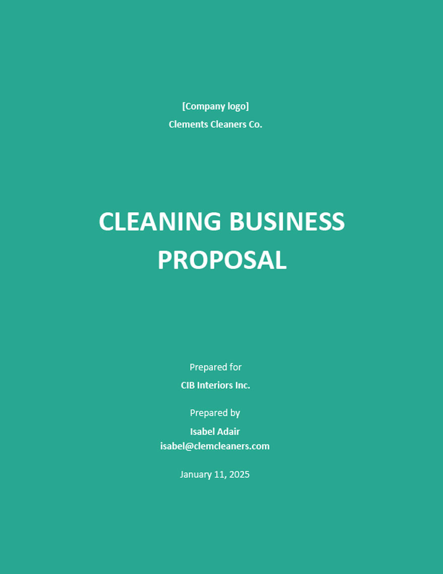 Sample Cleaning Proposal Template - Google Docs, Word, Apple Pages ...