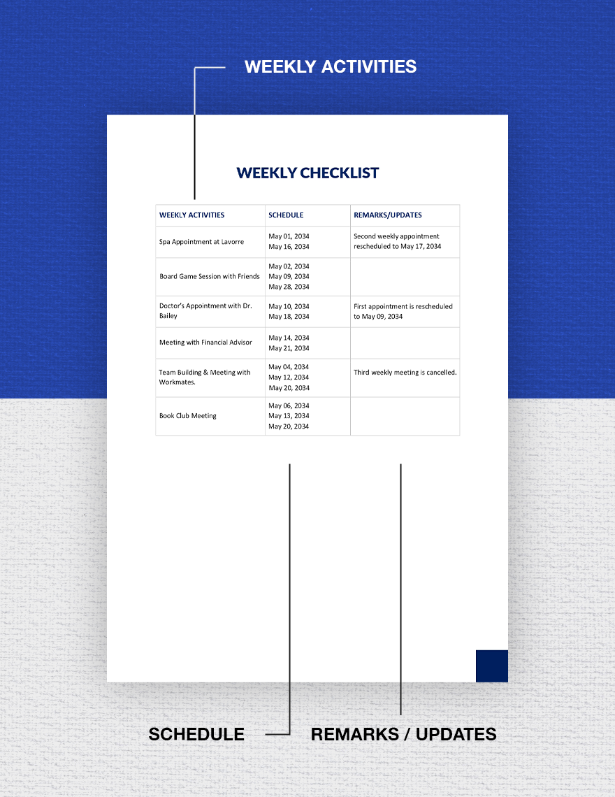 Weekly Checklist Template - Google Docs, Word, Apple Pages, PDF ...