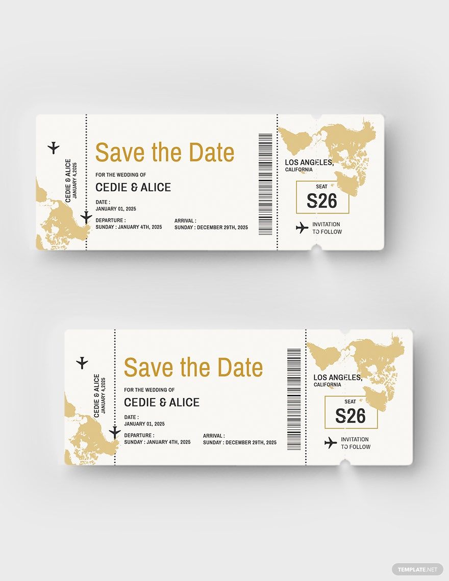 Boarding Pass Invitation Templates Design Free Download Template