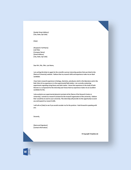 Internship Cover Letter With No Experience Cover Letter