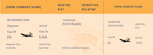 Vintage Airline Ticket Template - Edit Online & Download Example ...
