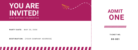 Airline Birthday Ticket Template Edit Online Download Example