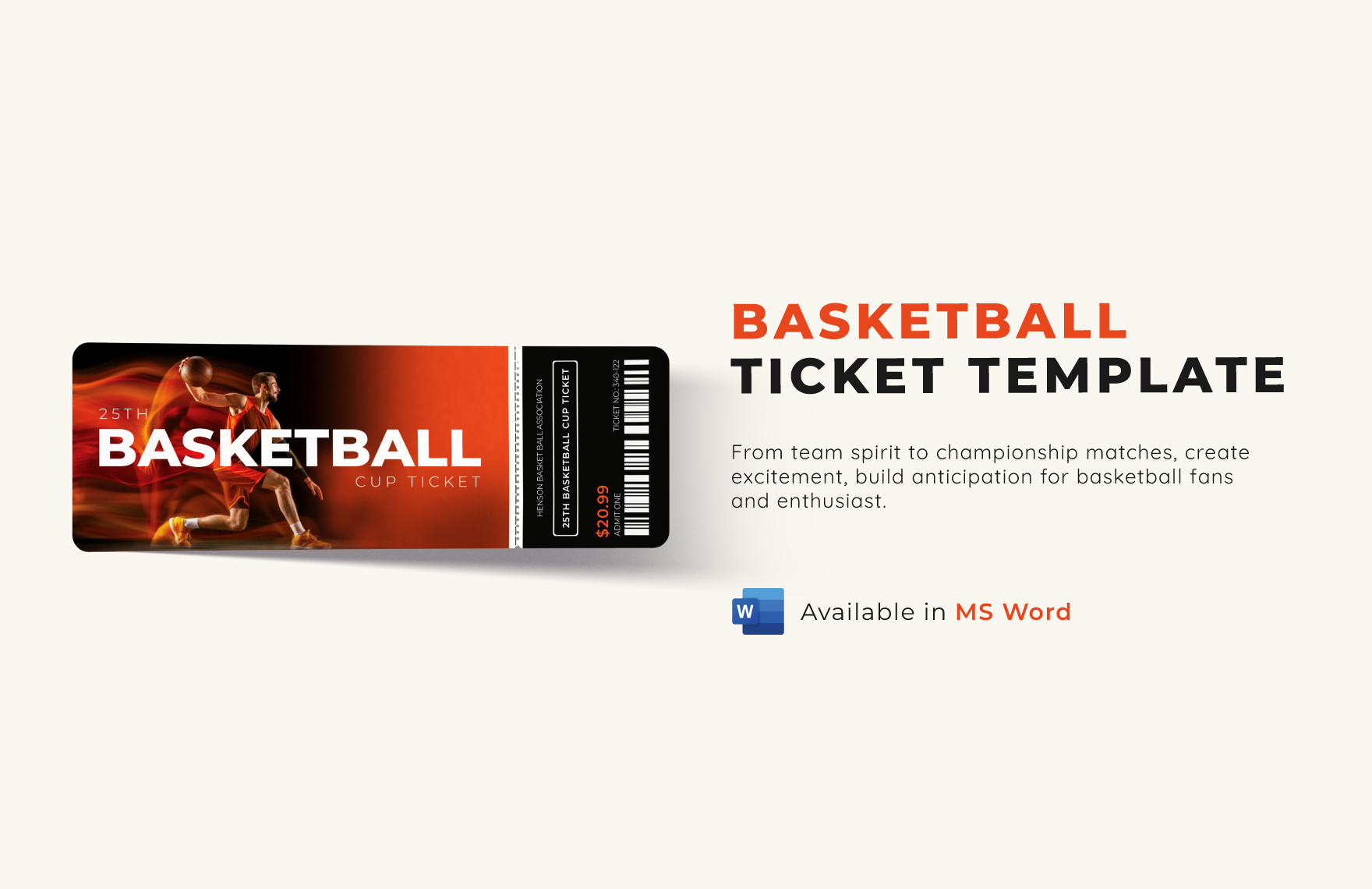 Free Printable Basketball Ticket Template