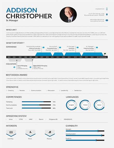 Senior Manager Resume Template Word Apple Pages PSD Publisher 