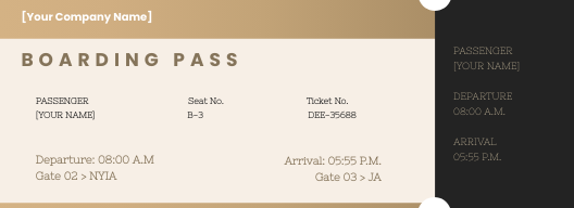 Elegant Airline Ticket Template - Edit Online & Download Example ...