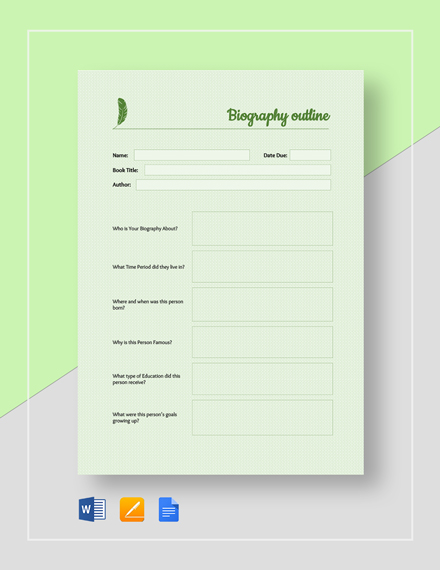 FREE Artist Biography Outline Template - PDF | Word (DOC) | Apple (MAC ...