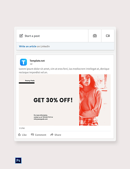 Editable Fashion Sale LinkedIn Blog Post Template - Download in PSD ...