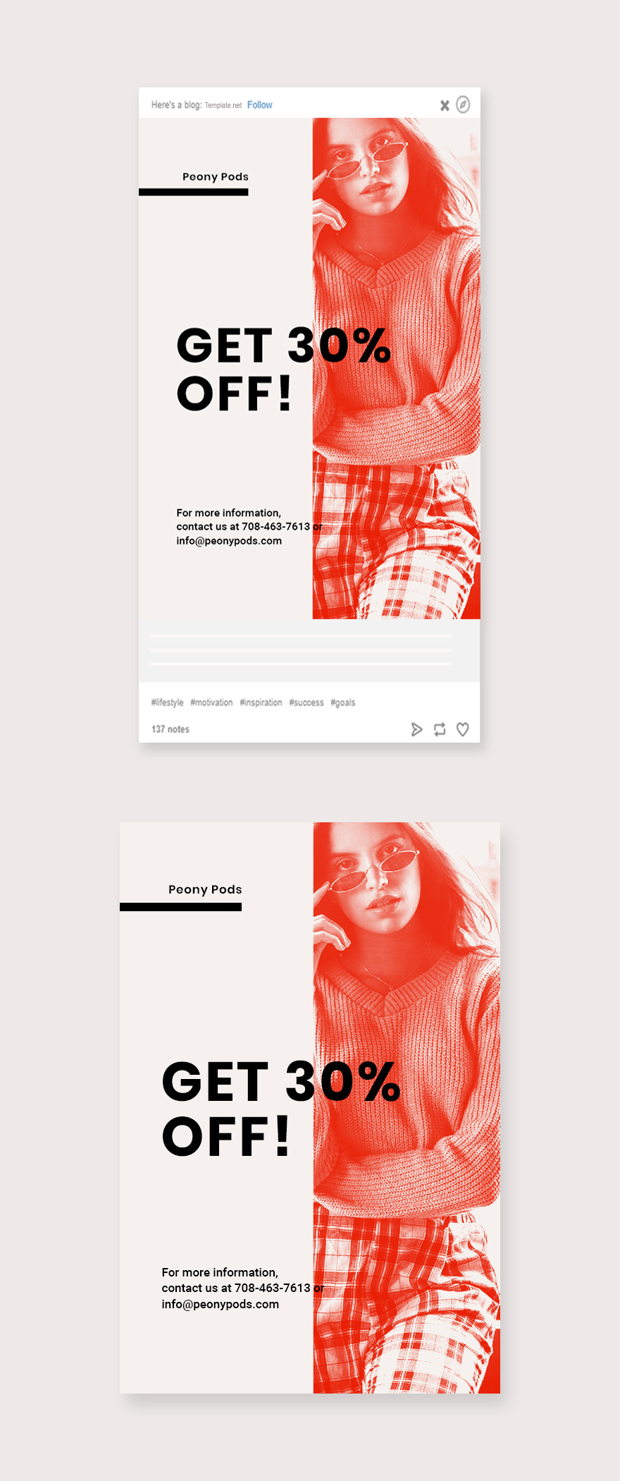 Elegant Fashion Sale Tumblr Post Template - PSD | Template.net