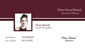 School Photographer ID Card Templates - Edit Online & Download Example ...