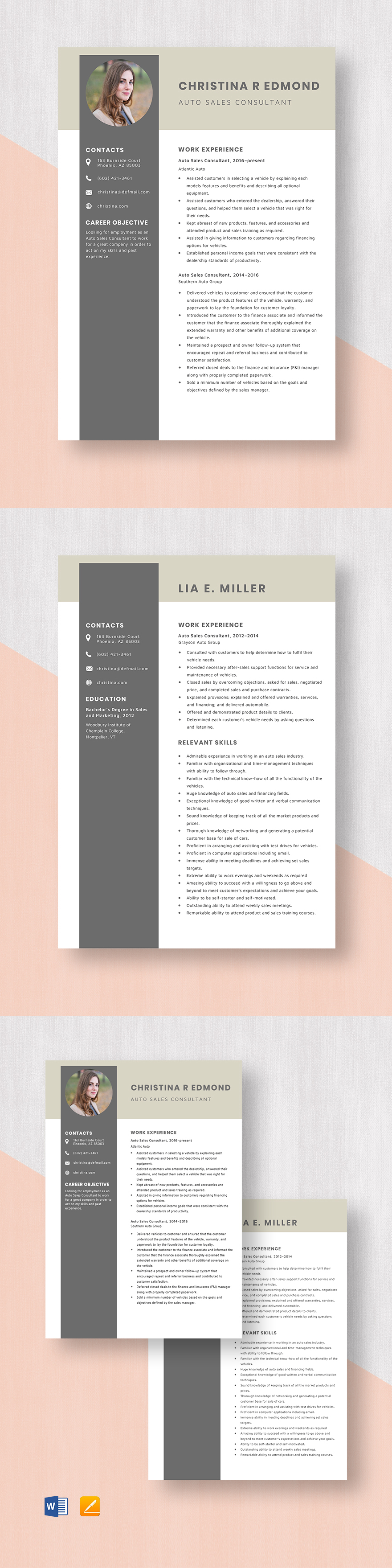 Beauty Consultant Resume Template - Word, Apple Pages, PSD, Publisher ...