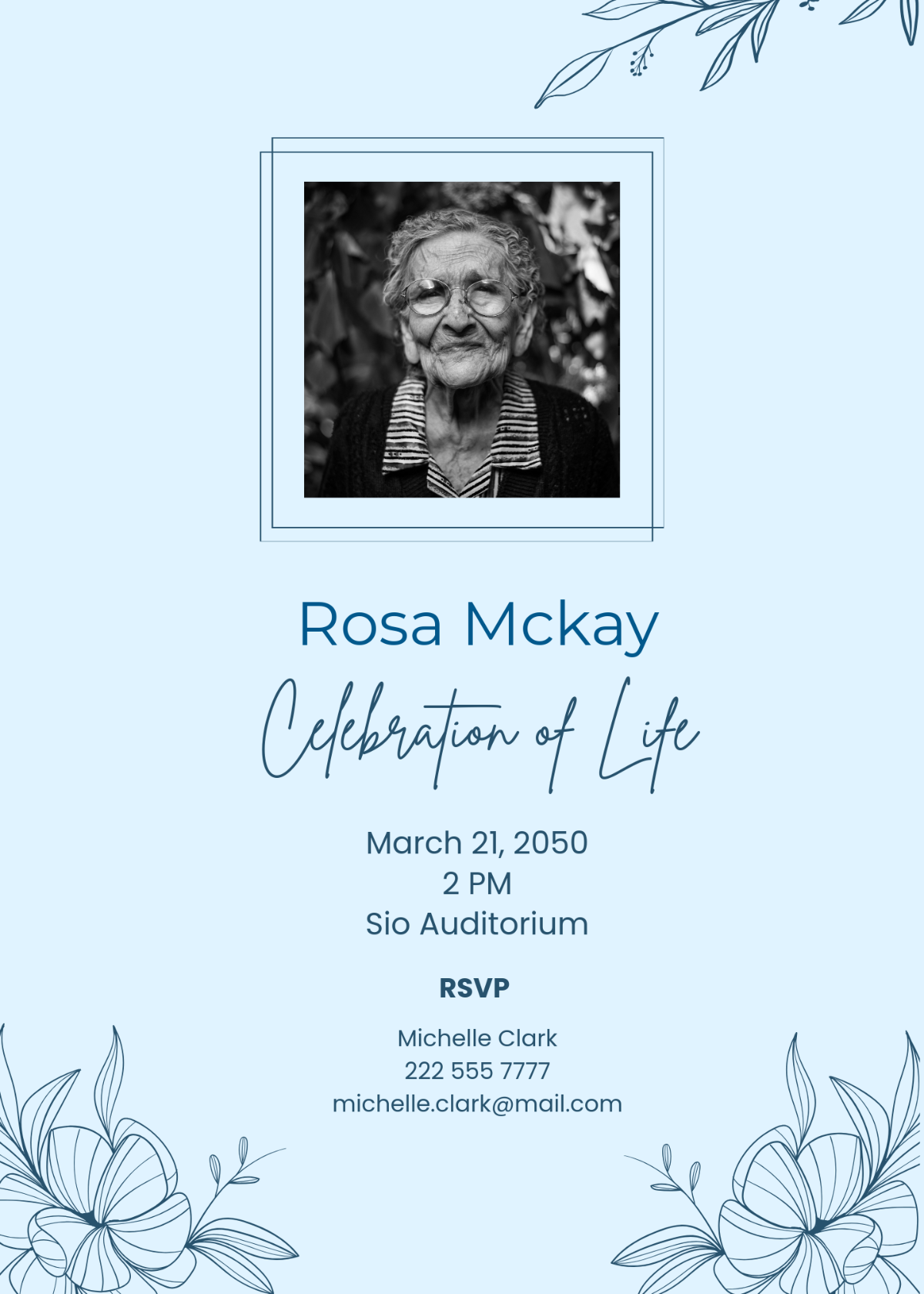 Free Celebration Of Life Invitation Templates Editable And Printable