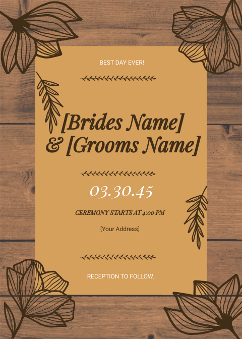 Brown Fall Wedding Invitation Suite Template - Edit Online & Download ...