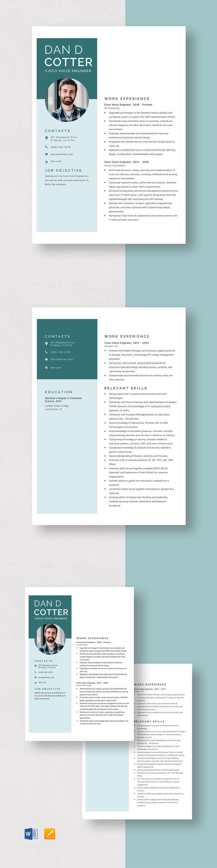 Cisco Voice Engineer Resume Template - Word, Apple Pages | Template.net